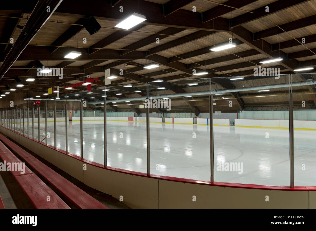 ice arena interior from behind glass in west saint paul minnesota Stock ...