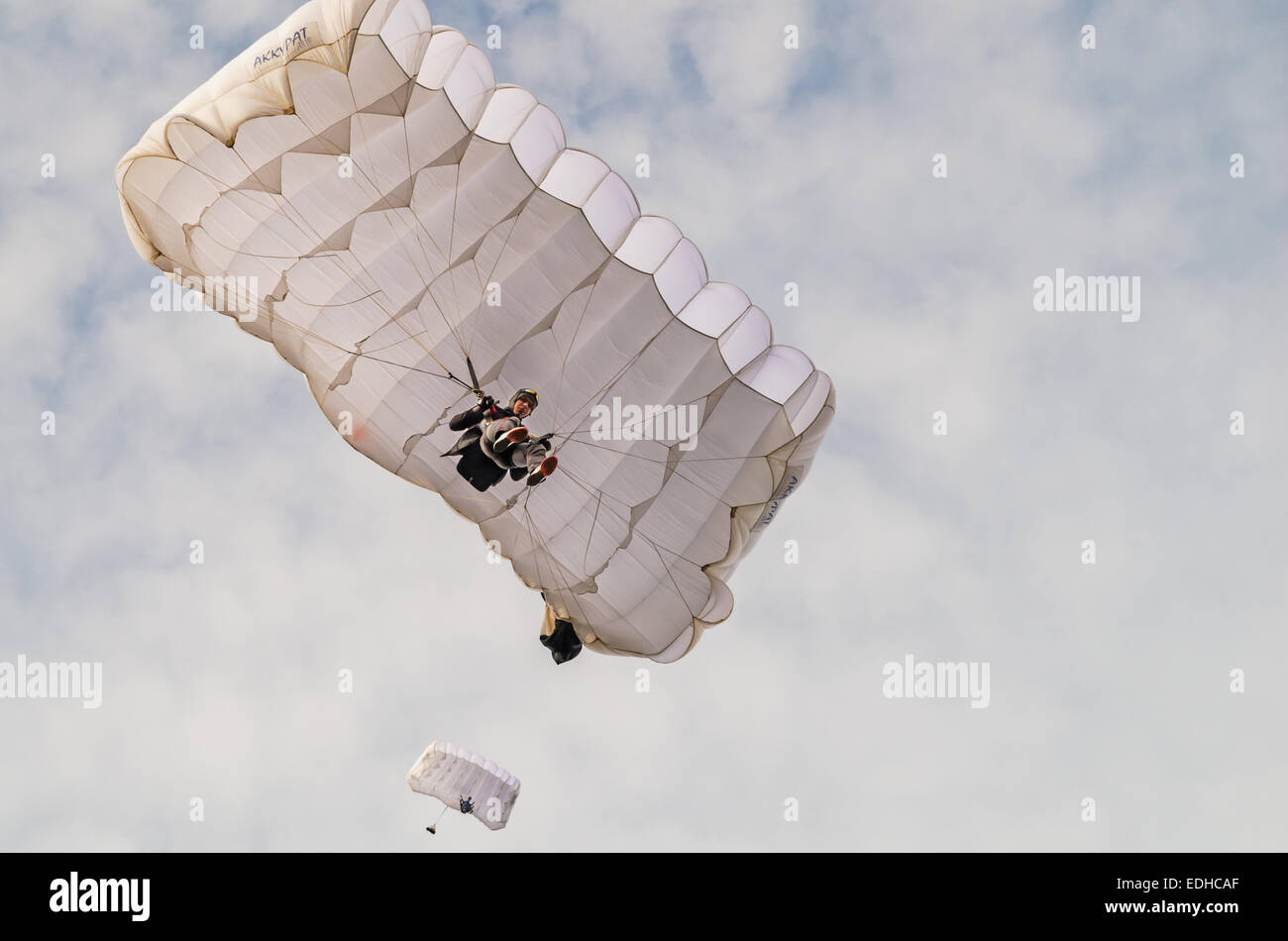 Parachutists - 2014. In flight Stock Photo - Alamy