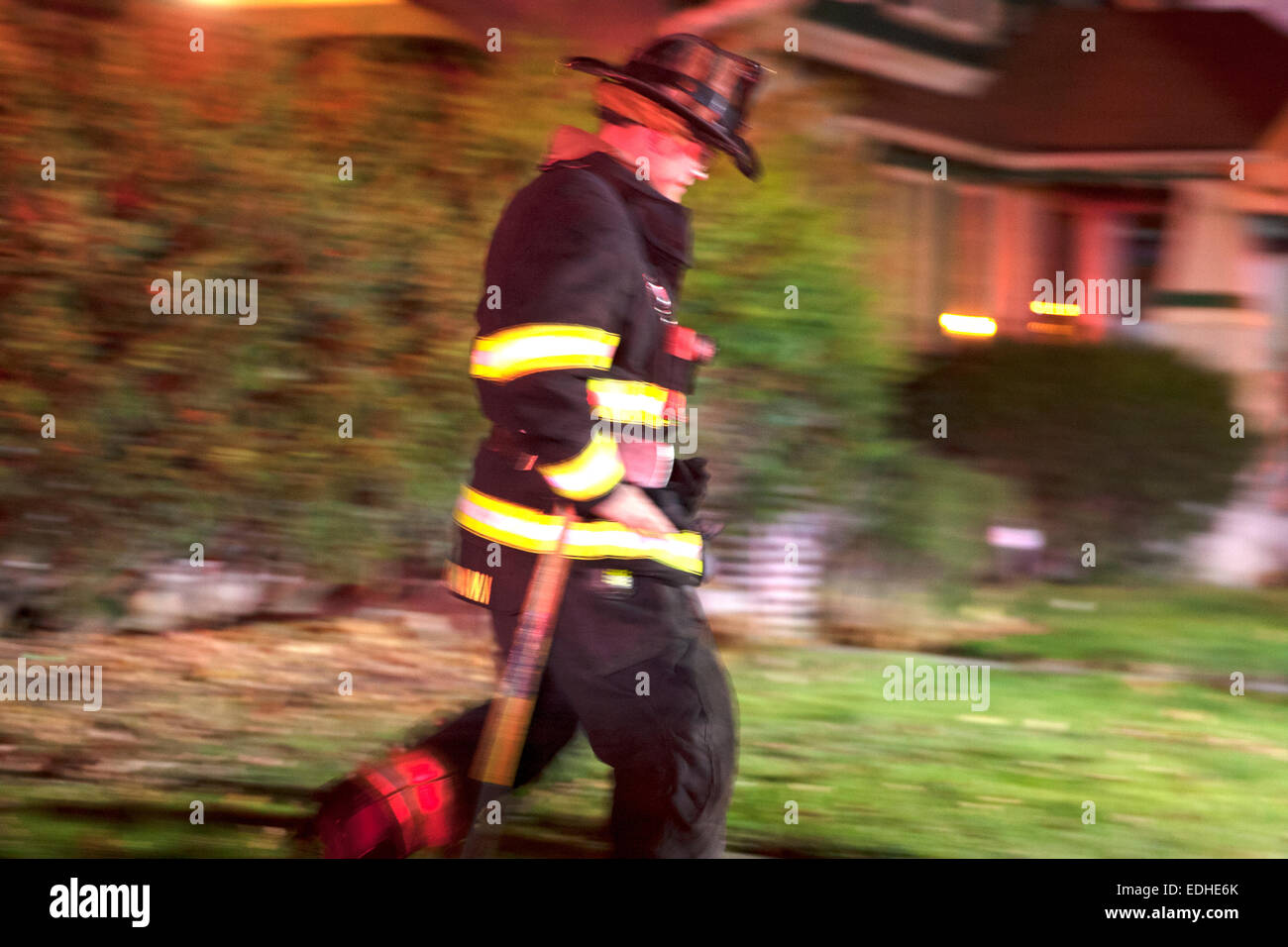 Milwaukee Fire Department MFD firefighter blurred running on scene of a ...