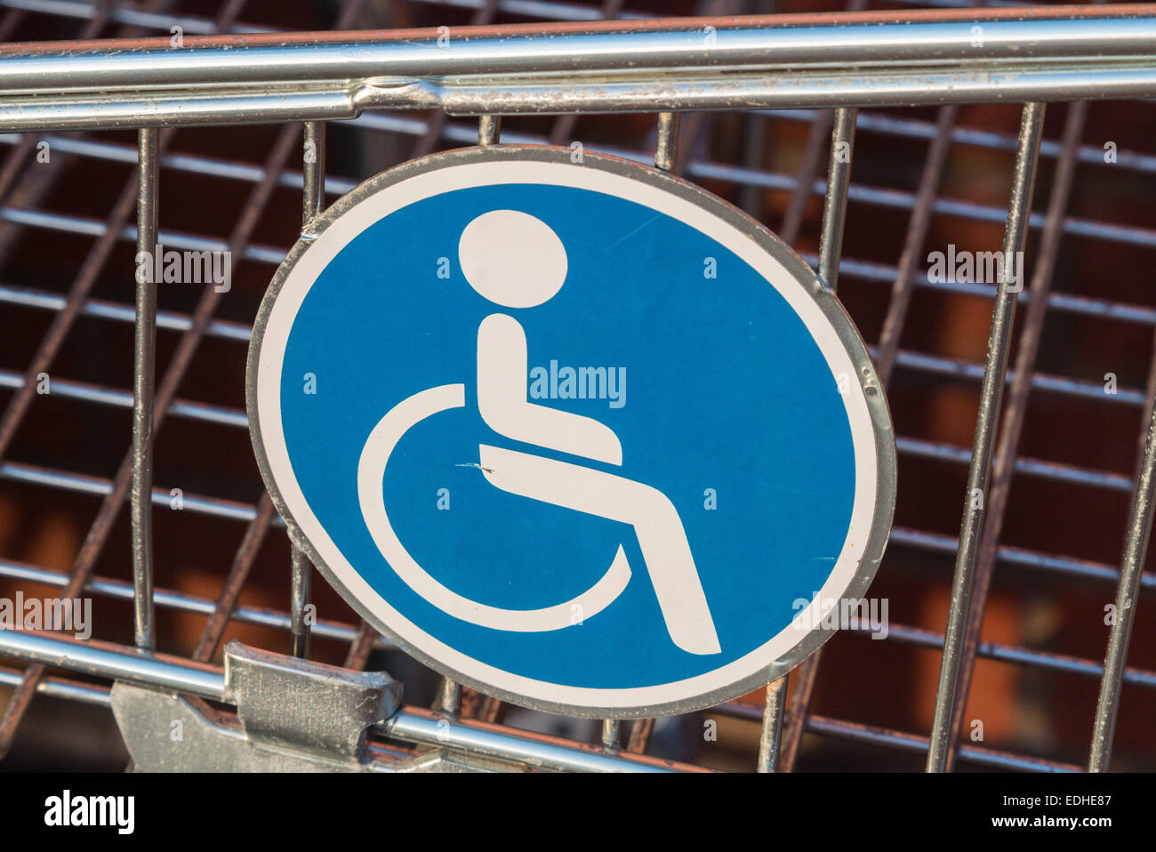 Wheelchair user disabled sign on a shopping cart /trolley extension for ...
