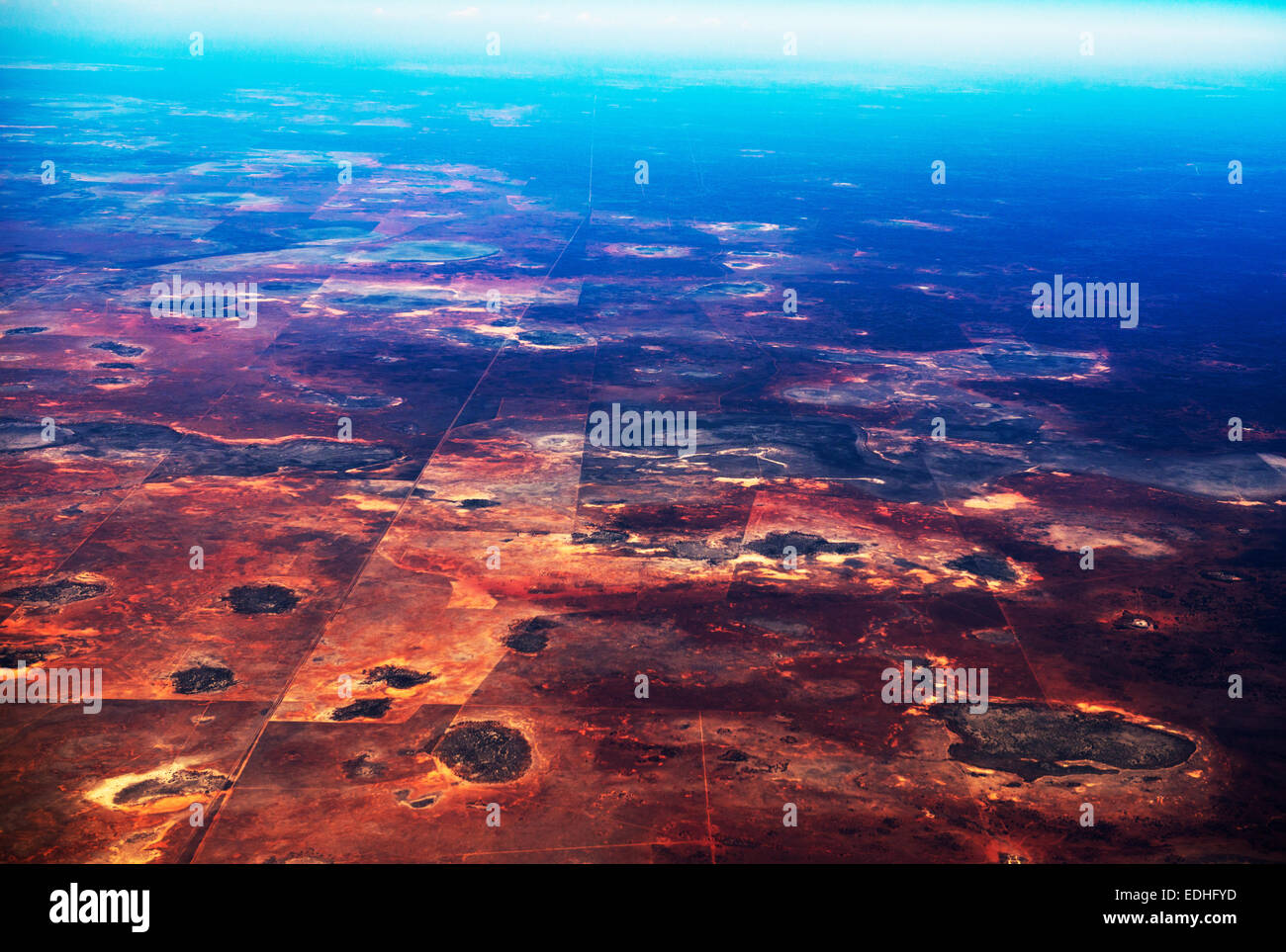 Aerial view of vast farmland during the peak of the summer season Stock ...