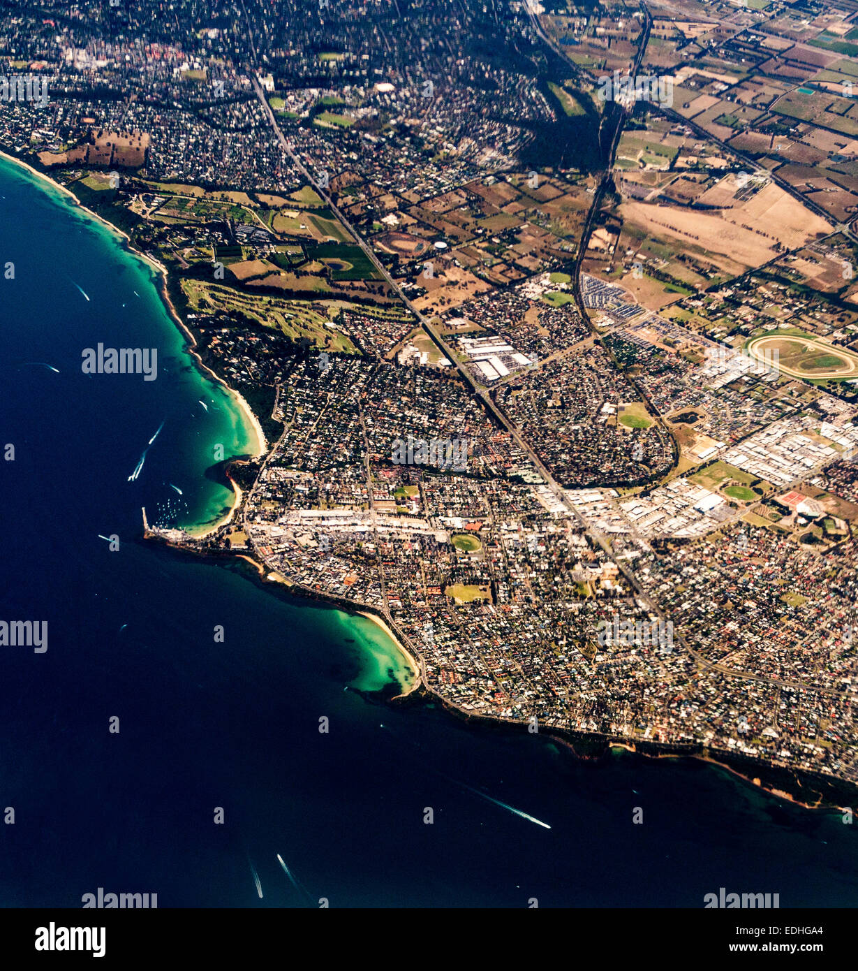 Beautiful areal views of the Melbourne Southern suburb of Mornington ...