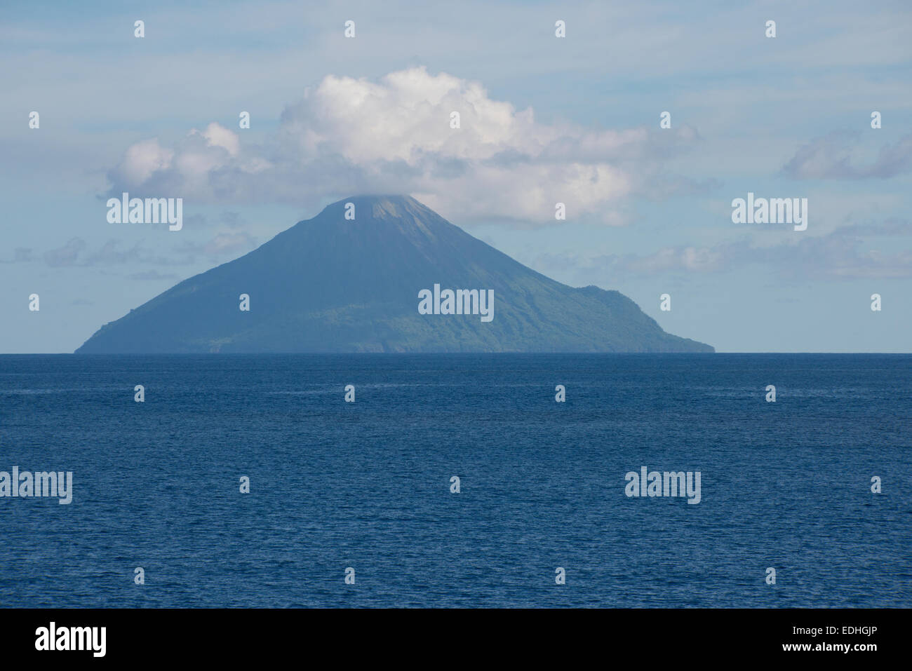 Melanesia, Solomon Islands, Santa Cruz Islands. Tinakula volcano ...