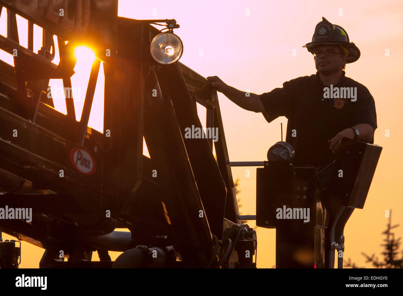 Firefighter ladder america hi-res stock photography and images - Alamy