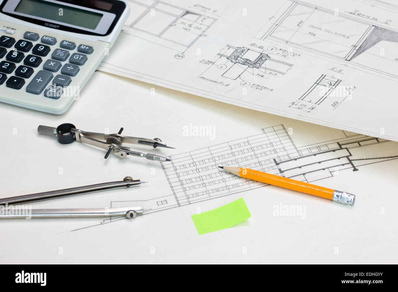Technical drawings calculator hi-res stock photography and images - Alamy