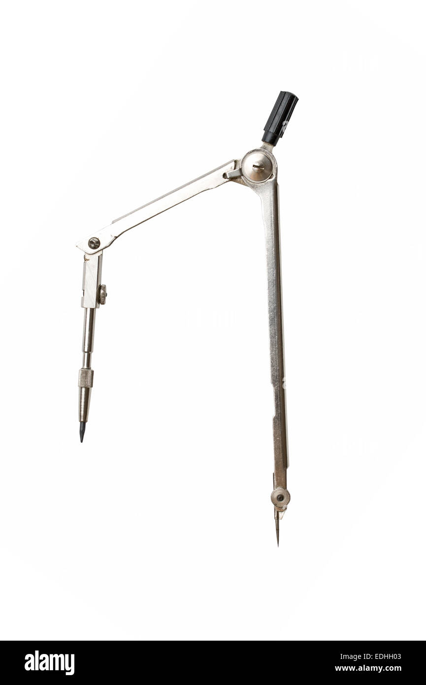 compasses drawing isolated on a white background Stock Photo - Alamy