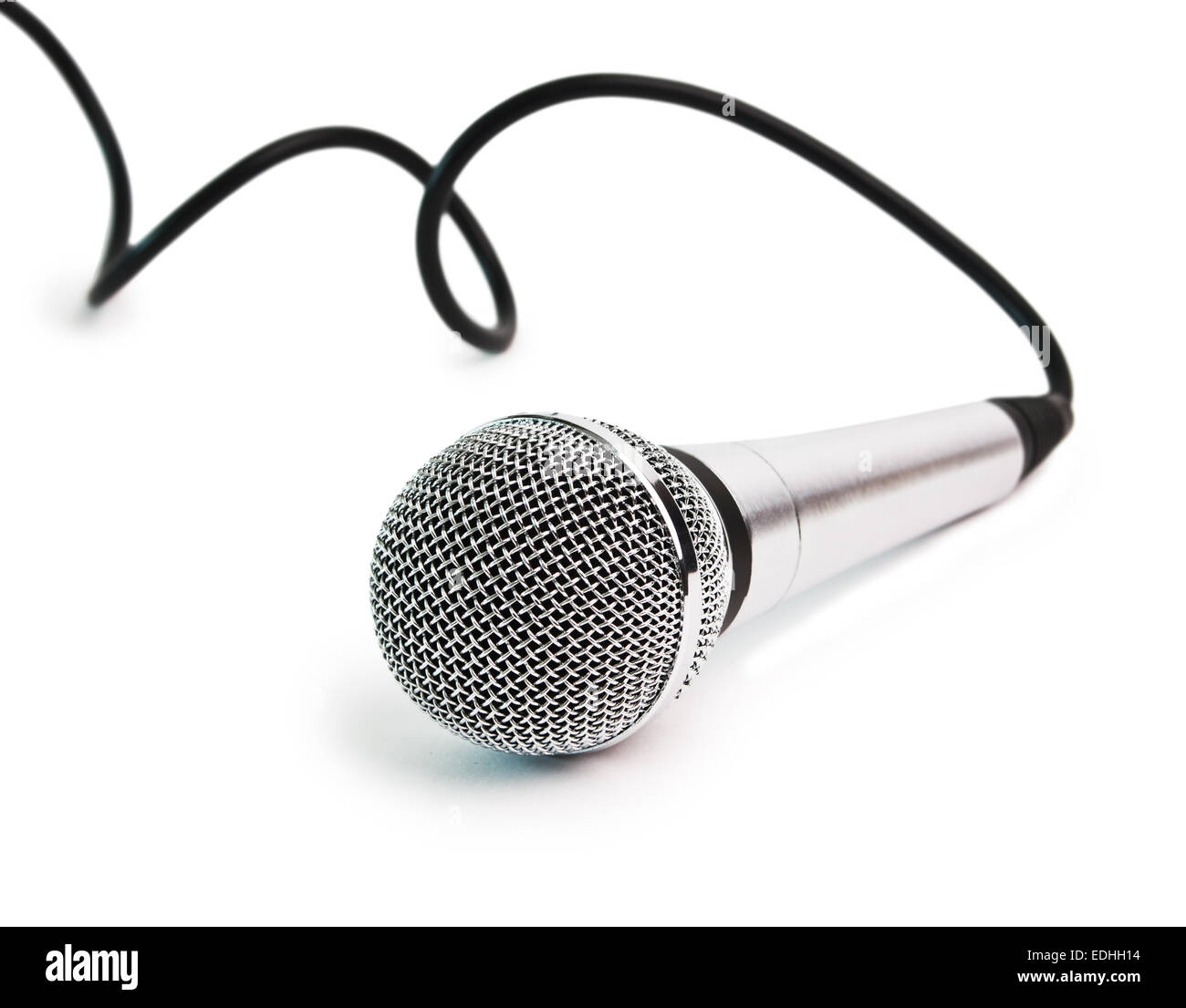 Classic dynamic microphone isolated on white background Stock Photo - Alamy