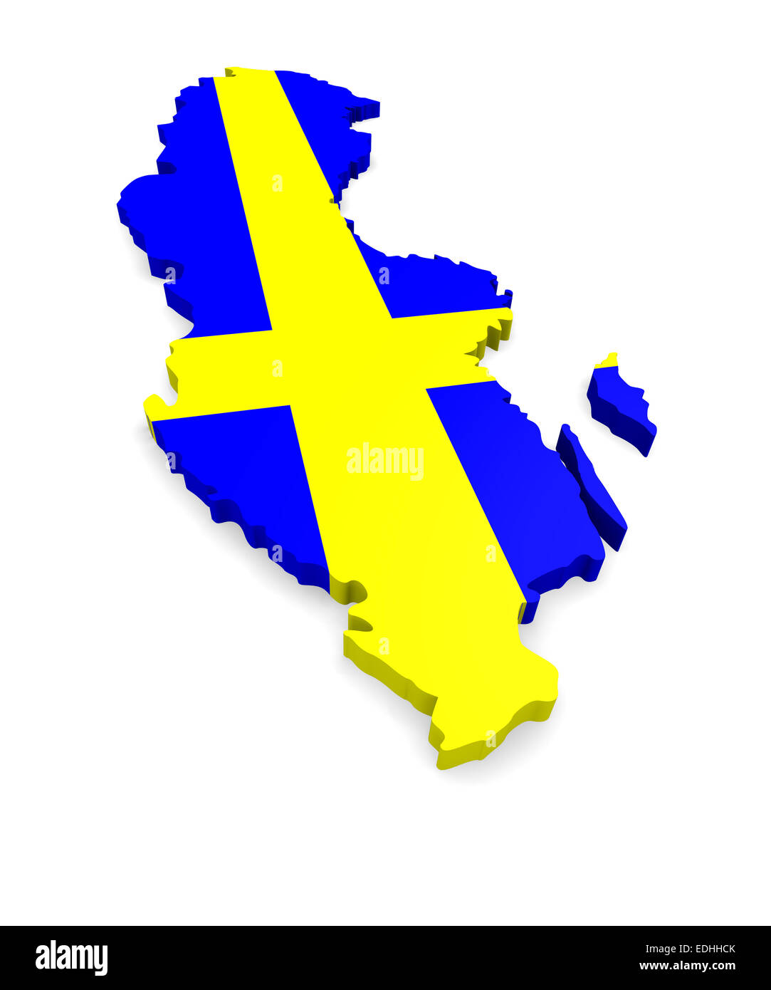 3d map of Sweden on a white background Stock Photo - Alamy