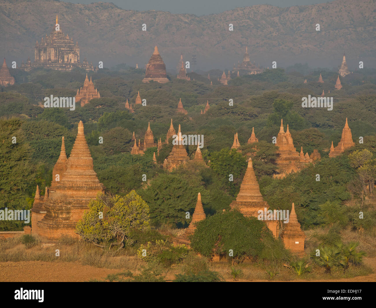 Sunrise in the Buddhist temples of Bagan, Myanmar Stock Photo - Alamy