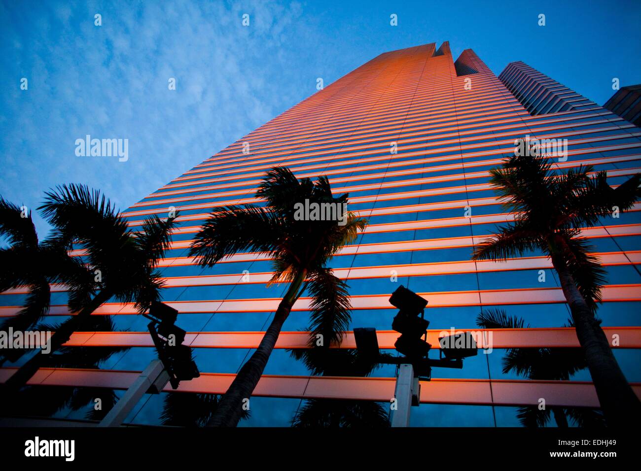 Miami, Florida, USA. 14th Jan, 2014. Colorful neon lights on downtown ...