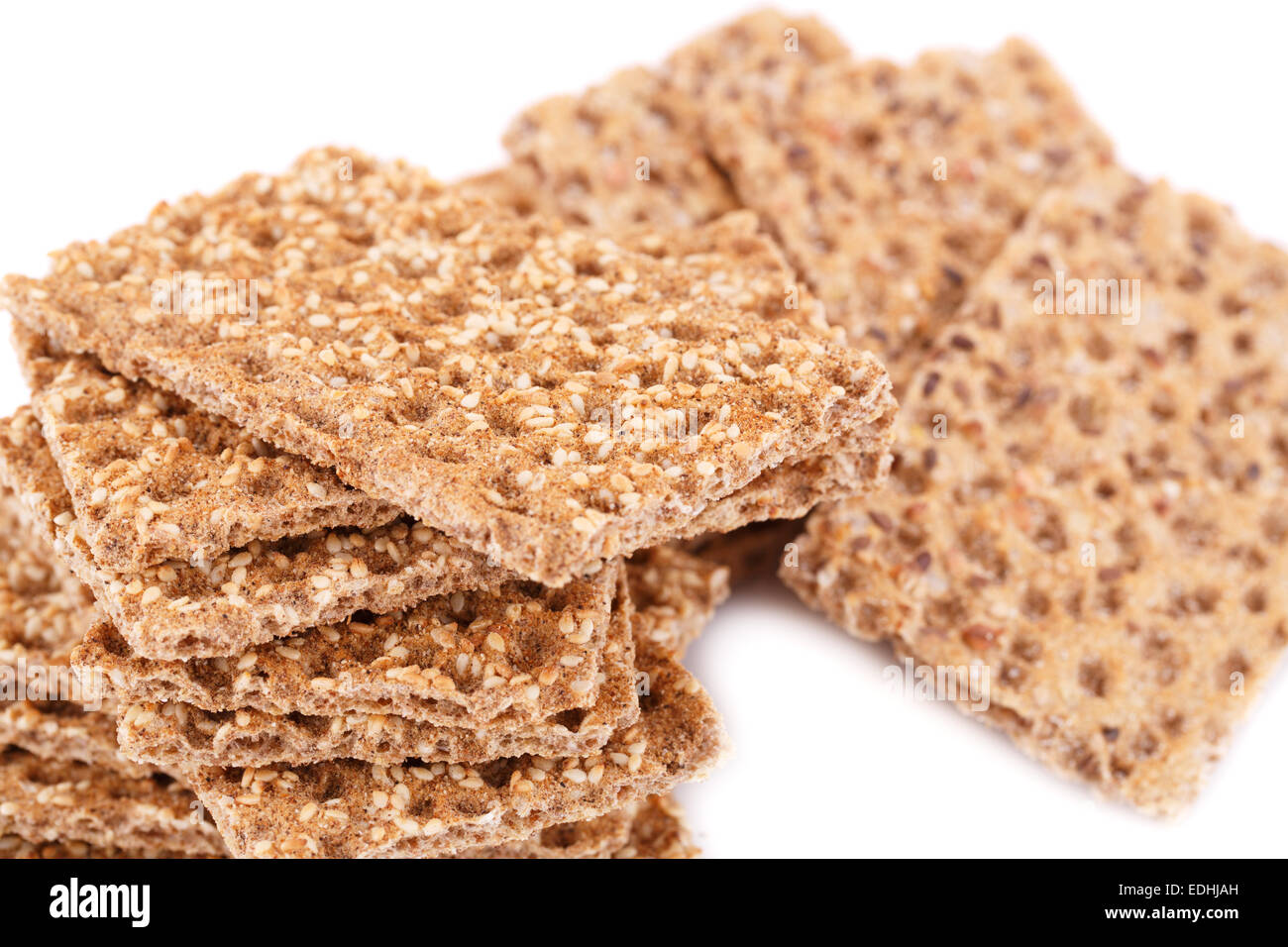 Pile of crackers on white background Stock Photo - Alamy