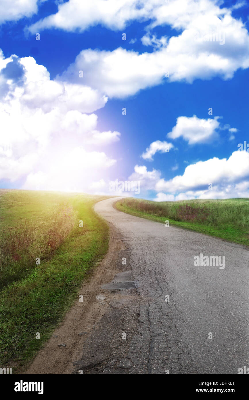 Color scenic road into the unknown Stock Photo - Alamy