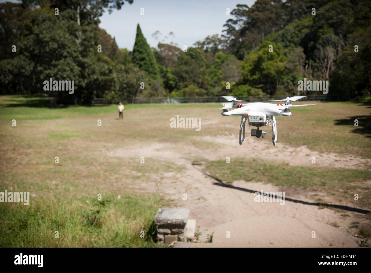 Drone Operator flying his drone Stock Photo - Alamy