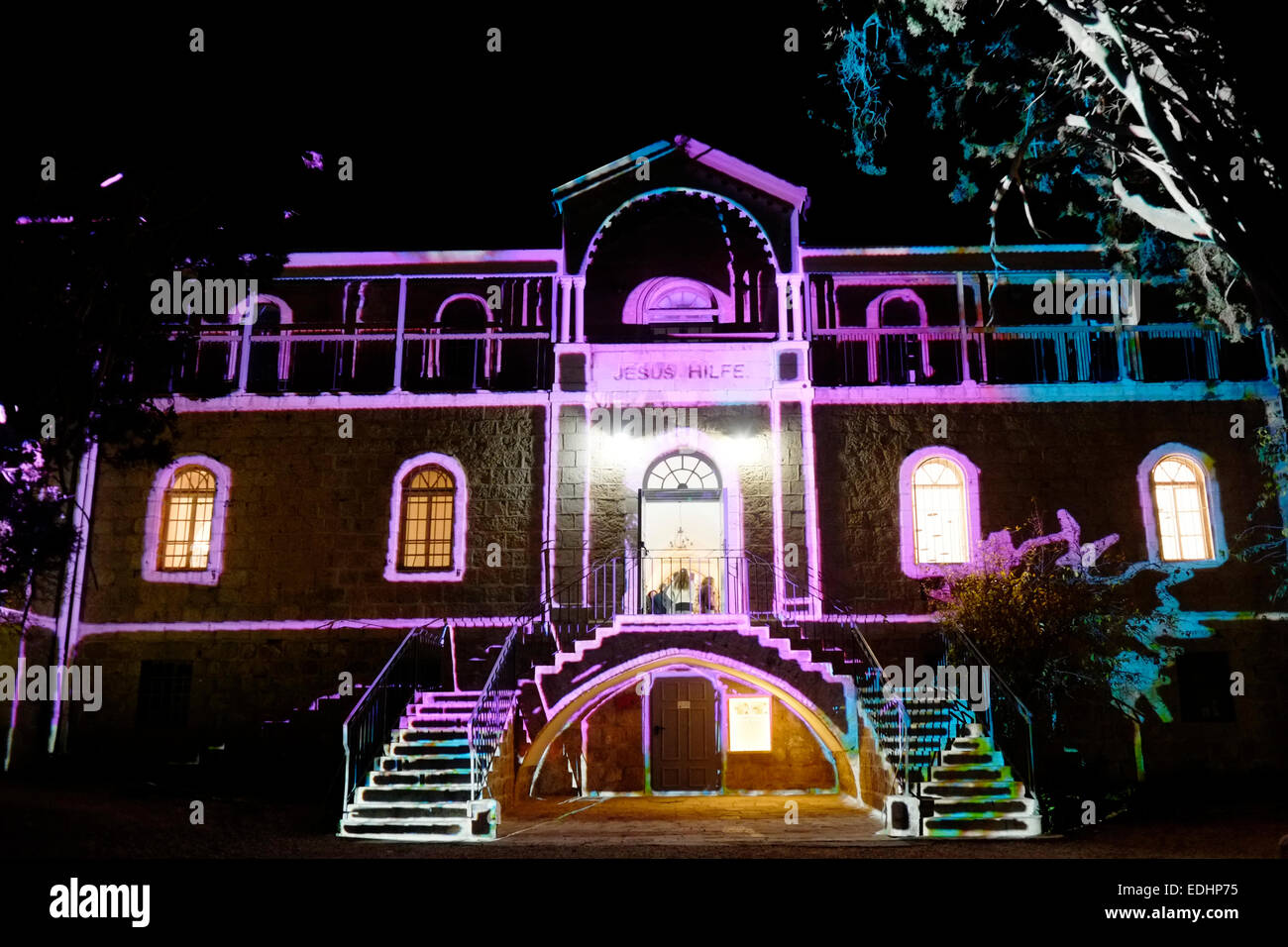 Projection mapping in the facade of Hansen House a historic building ...