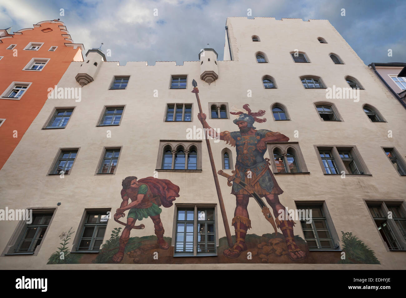 Goliathhaus, Goliath House, a former patrician castle with battlements ...