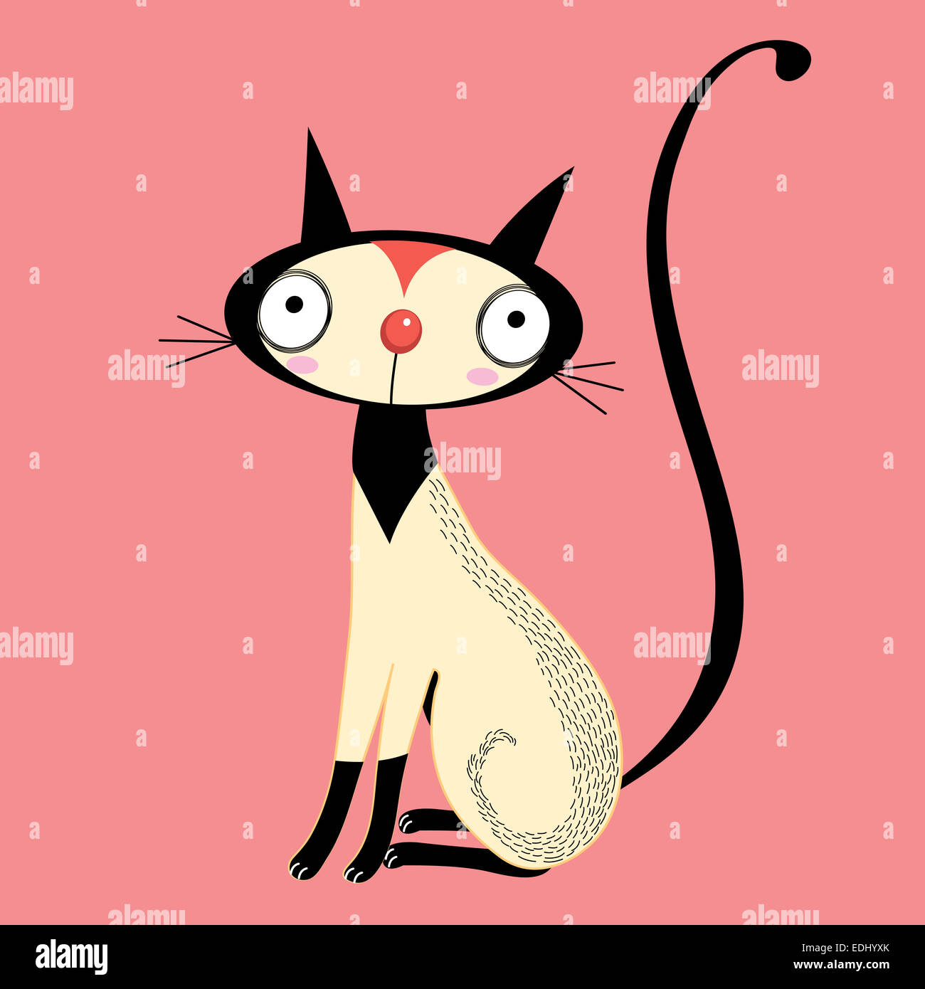 bright graphics cat on pink background Stock Photo - Alamy