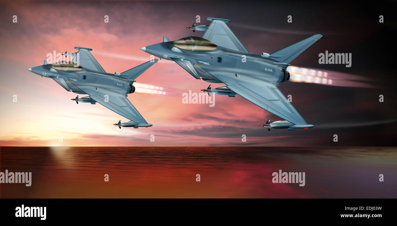 Illustration two fighter aircraft hi-res stock photography and images ...