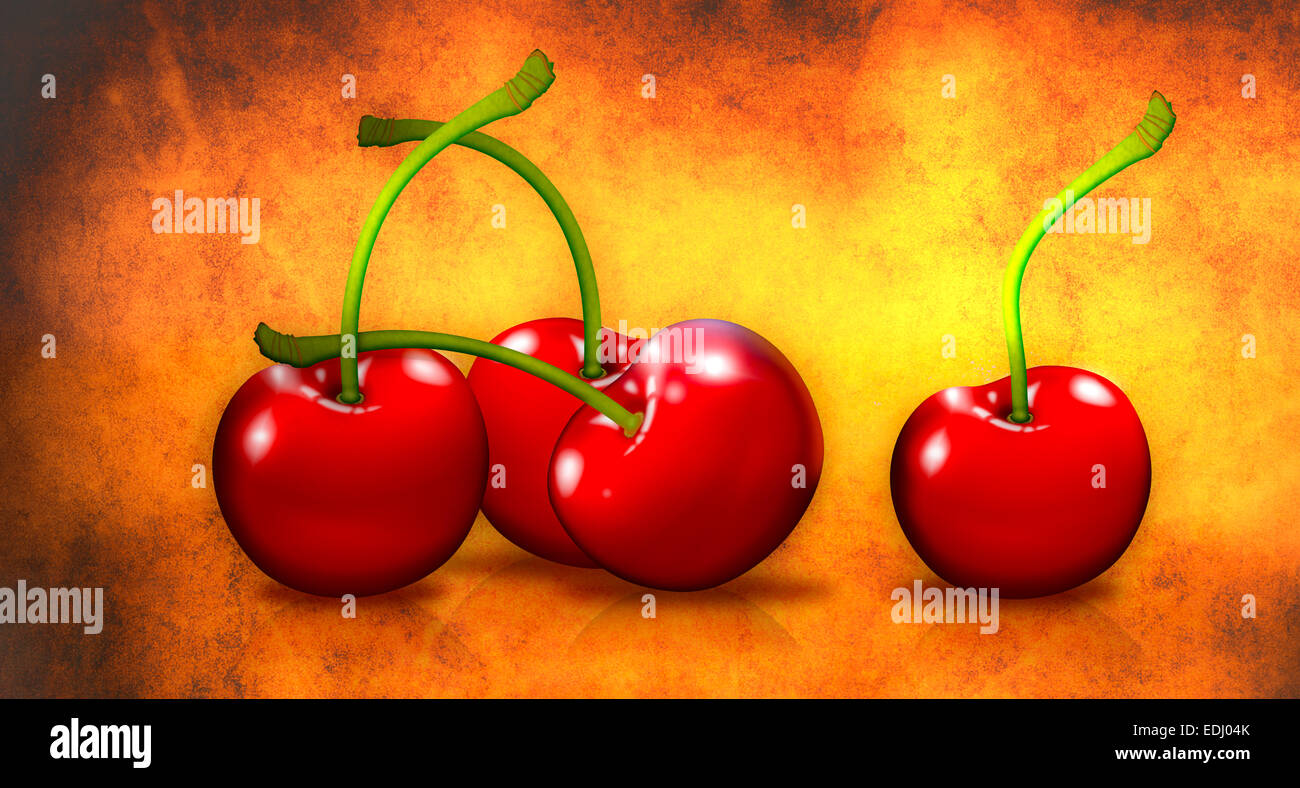 Illustration cherries hi-res stock photography and images - Alamy