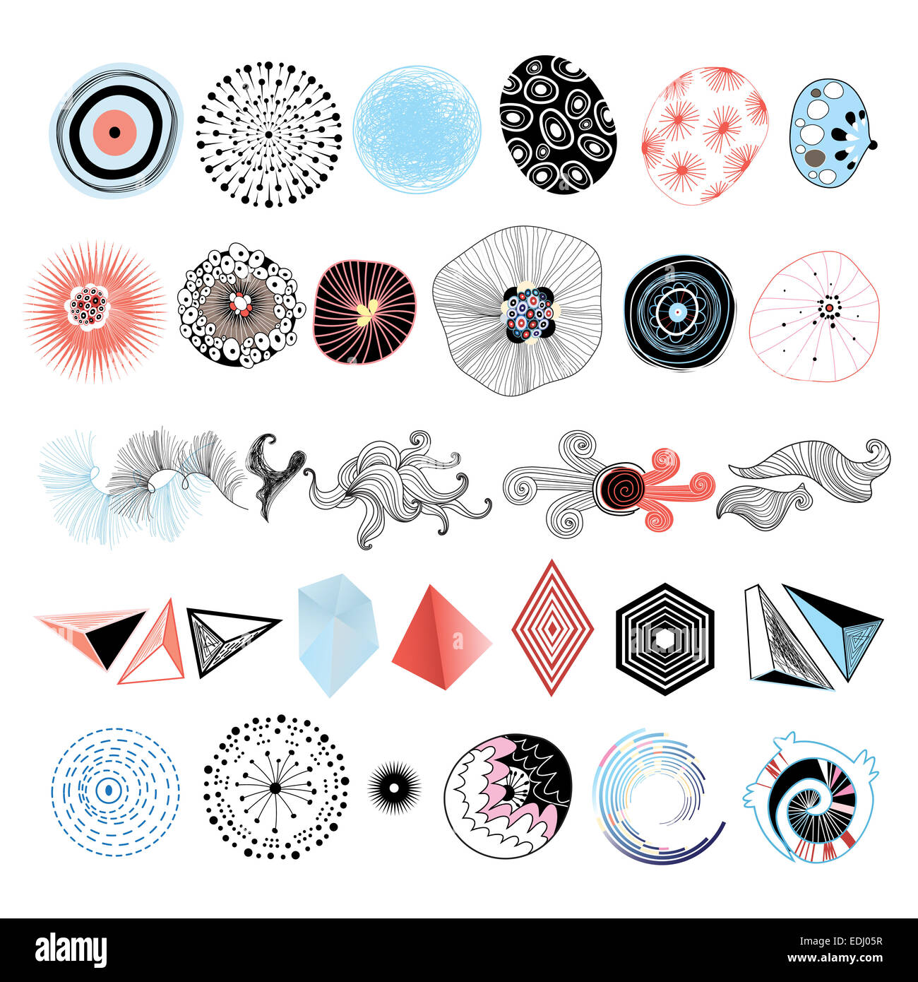 Collection of abstract elements on a white background Stock Photo - Alamy