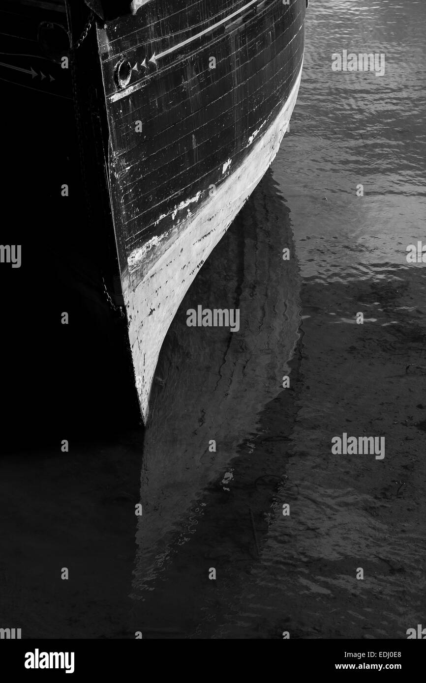 bow of wooden hulled ship,hull, ship, wooden, timbers, nautical, bent ...