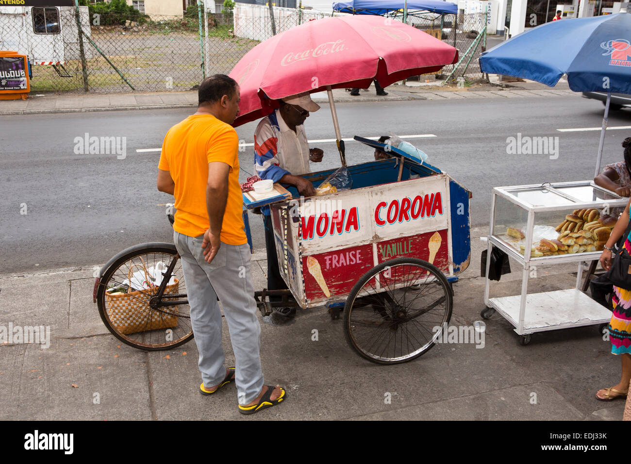 Mauritius, Quatre Bornes, St Jean Road, Mona Corona mobile ice cream ...