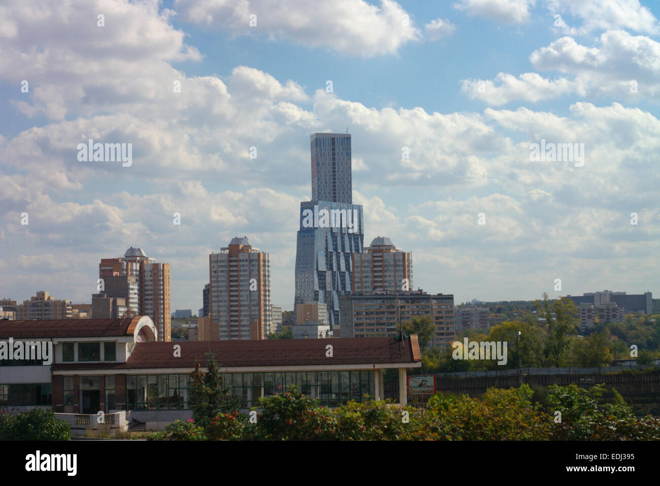 building on sky background Stock Photo - Alamy