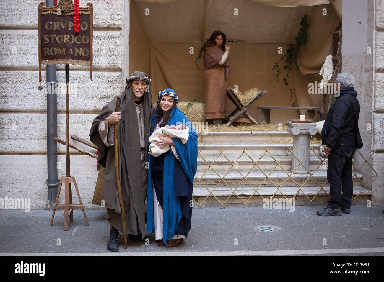 The virgin and saint joseph with the sleeping christ child hi-res stock ...