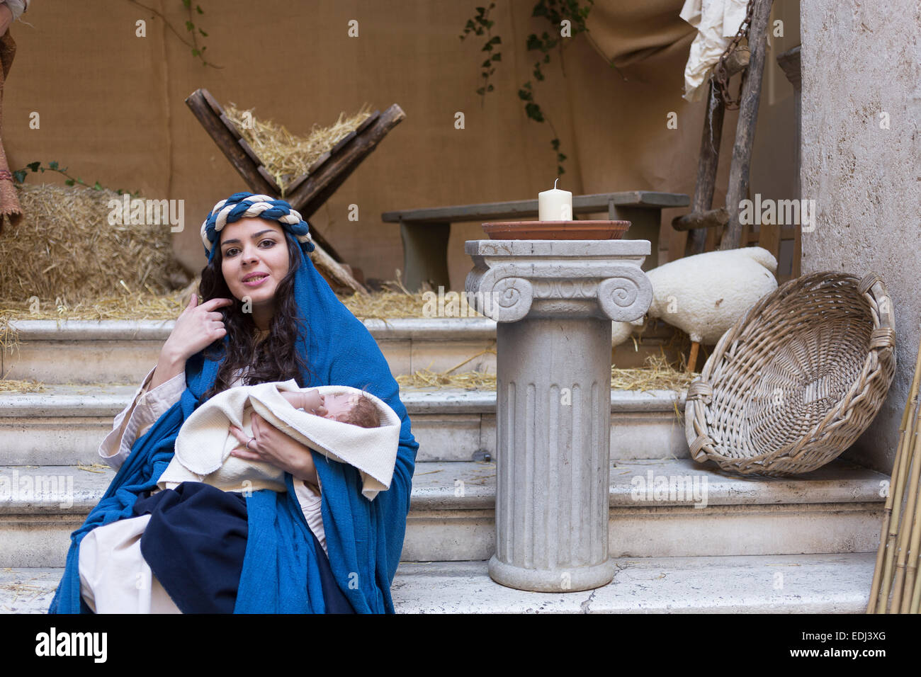 Crib, nativity scene Stock Photo - Alamy