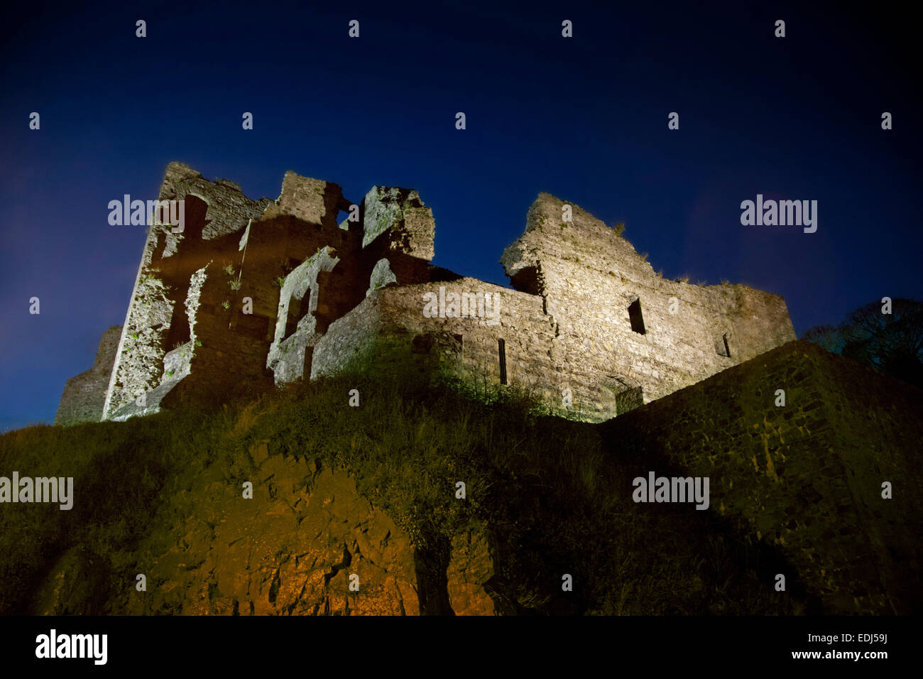 King John's Castle after dark Carlingford Co. Louth Ireland Stock Photo ...