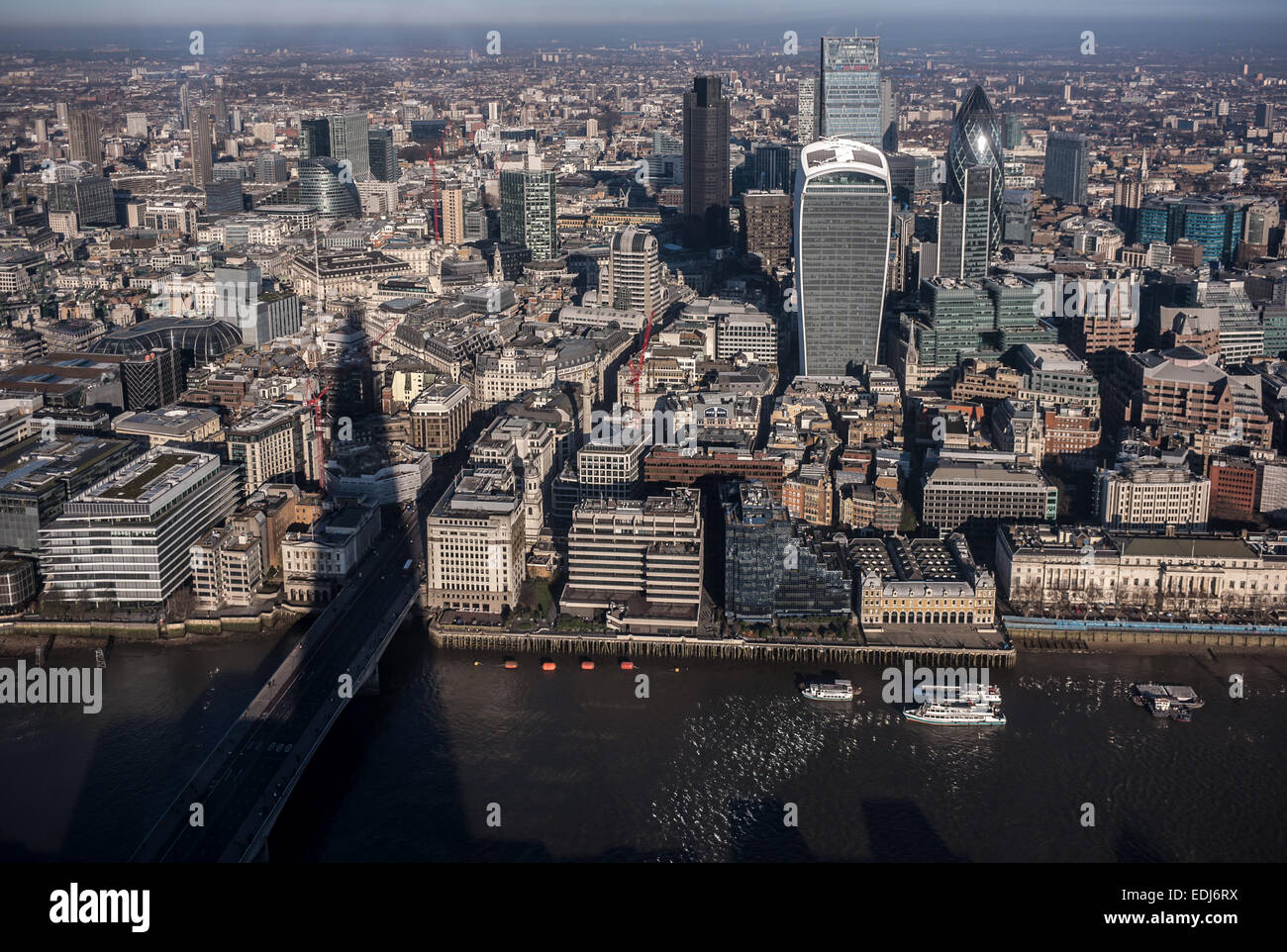 Aerial view of the City of London with Tower 42, 20 Fenchurch Street ...