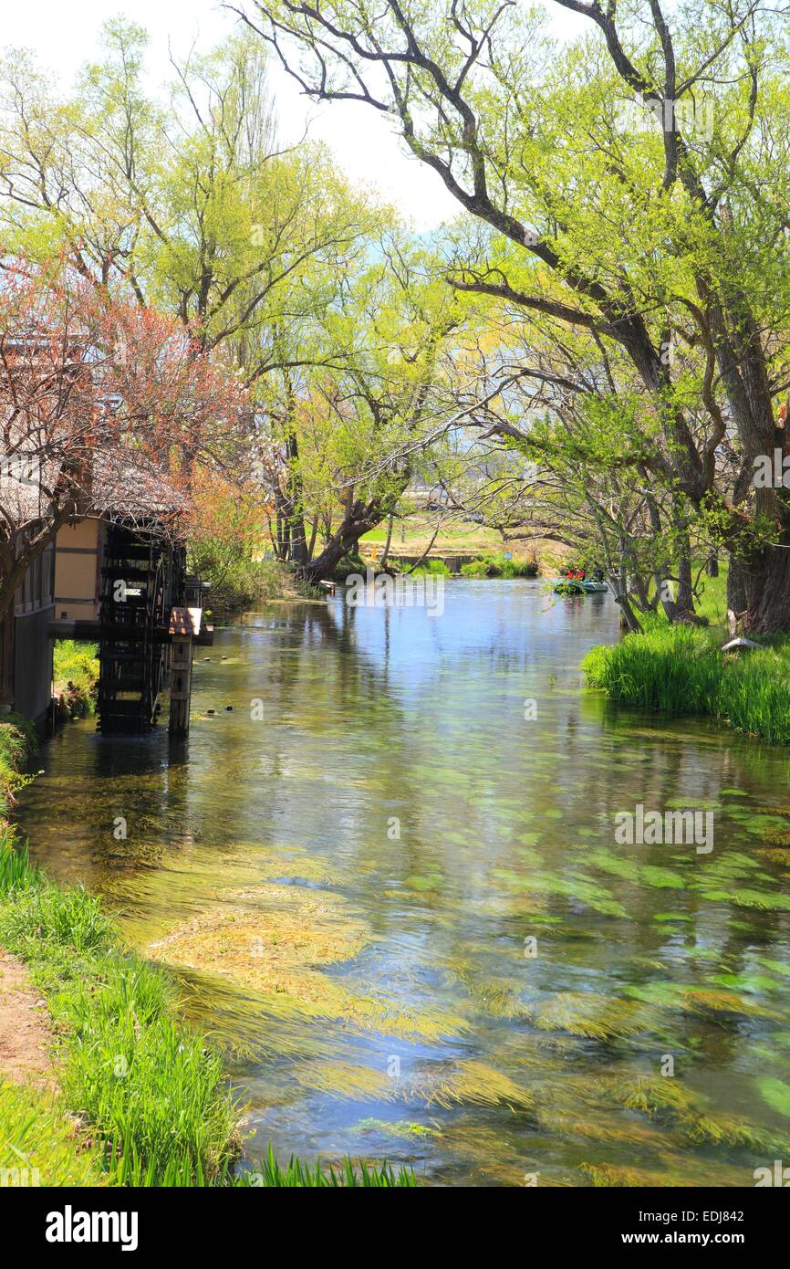 Water mill and river, Azumino, Nagano, Japan Stock Photo - Alamy