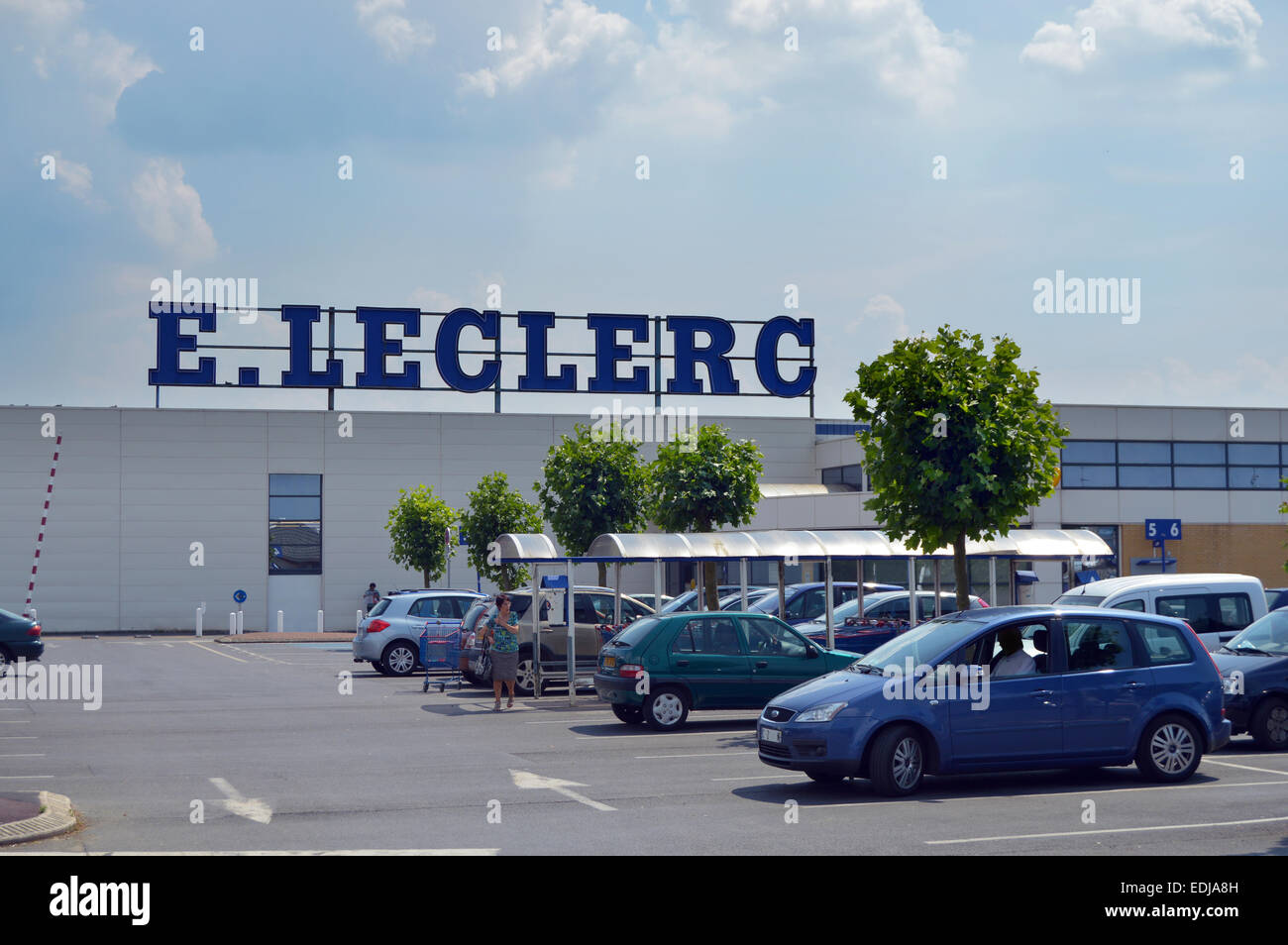 SEDAN, FRANCE - JULY 2013: Supermarket of E. Leclerc a French ...
