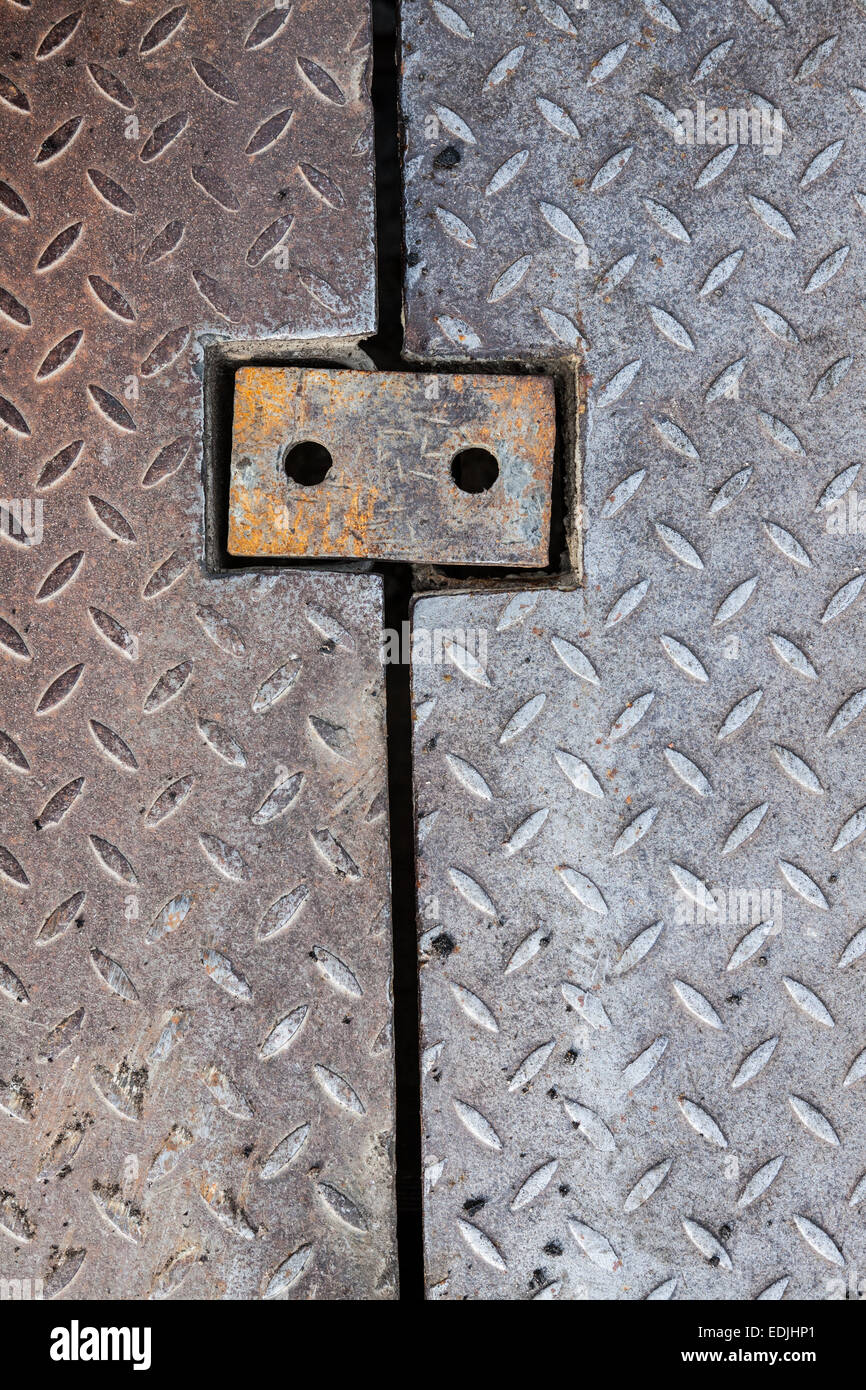 Dirty metal diamond grip pattern Stock Photo - Alamy