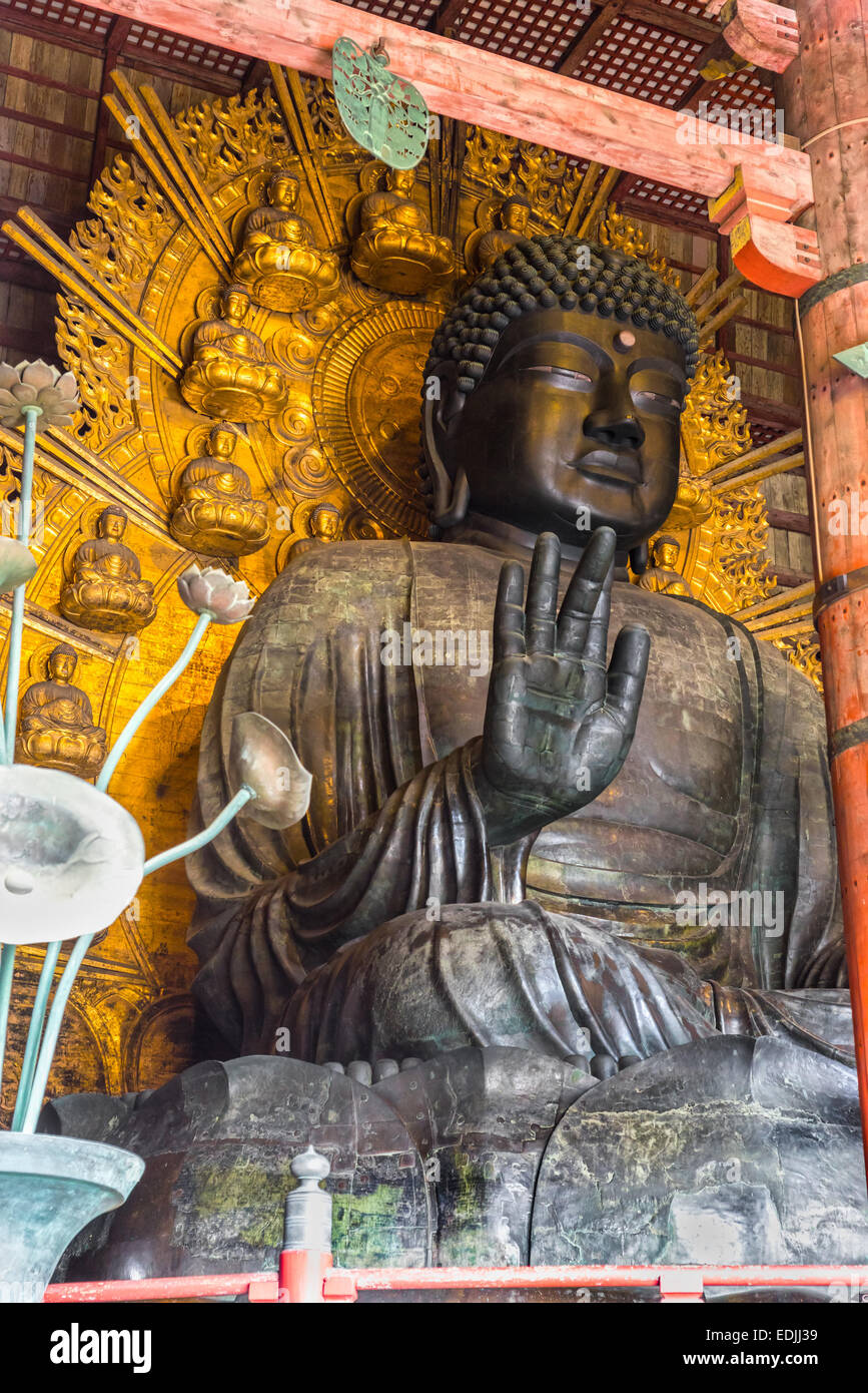 The Great Buddha (Daibutsu-Den) at Todai-ji temple in Nara, Japan Stock ...