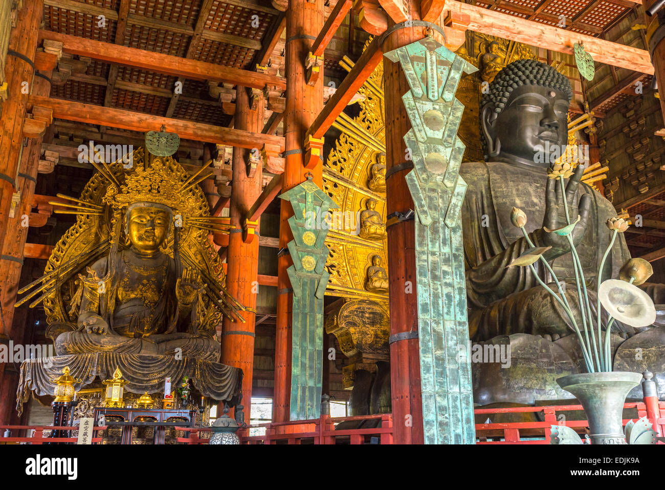 The Great Buddha (Daibutsu-Den) at Todai-ji temple in Nara, Japan Stock ...