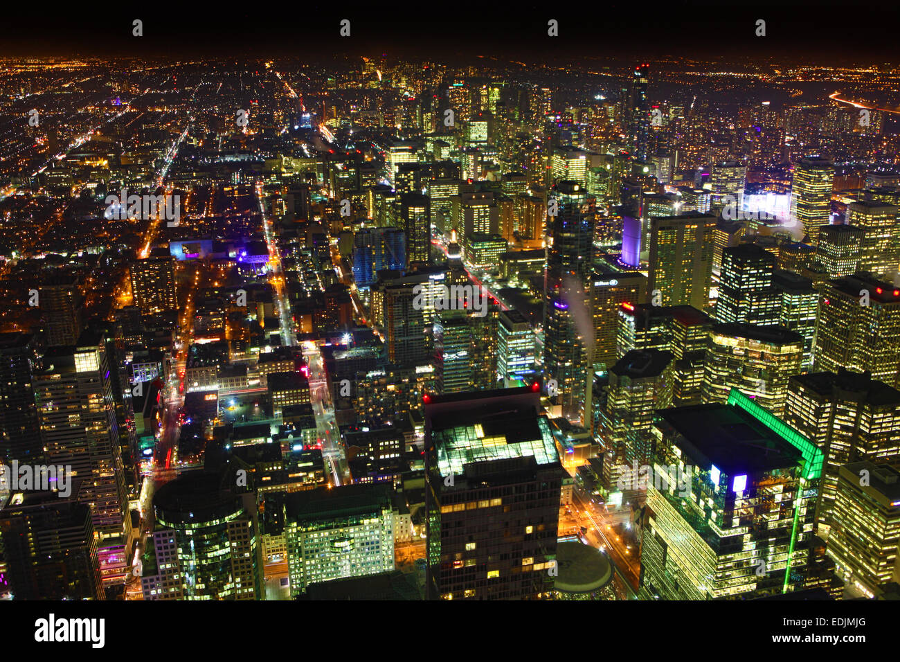 An aerial view of Toronto, Canada at night Stock Photo - Alamy