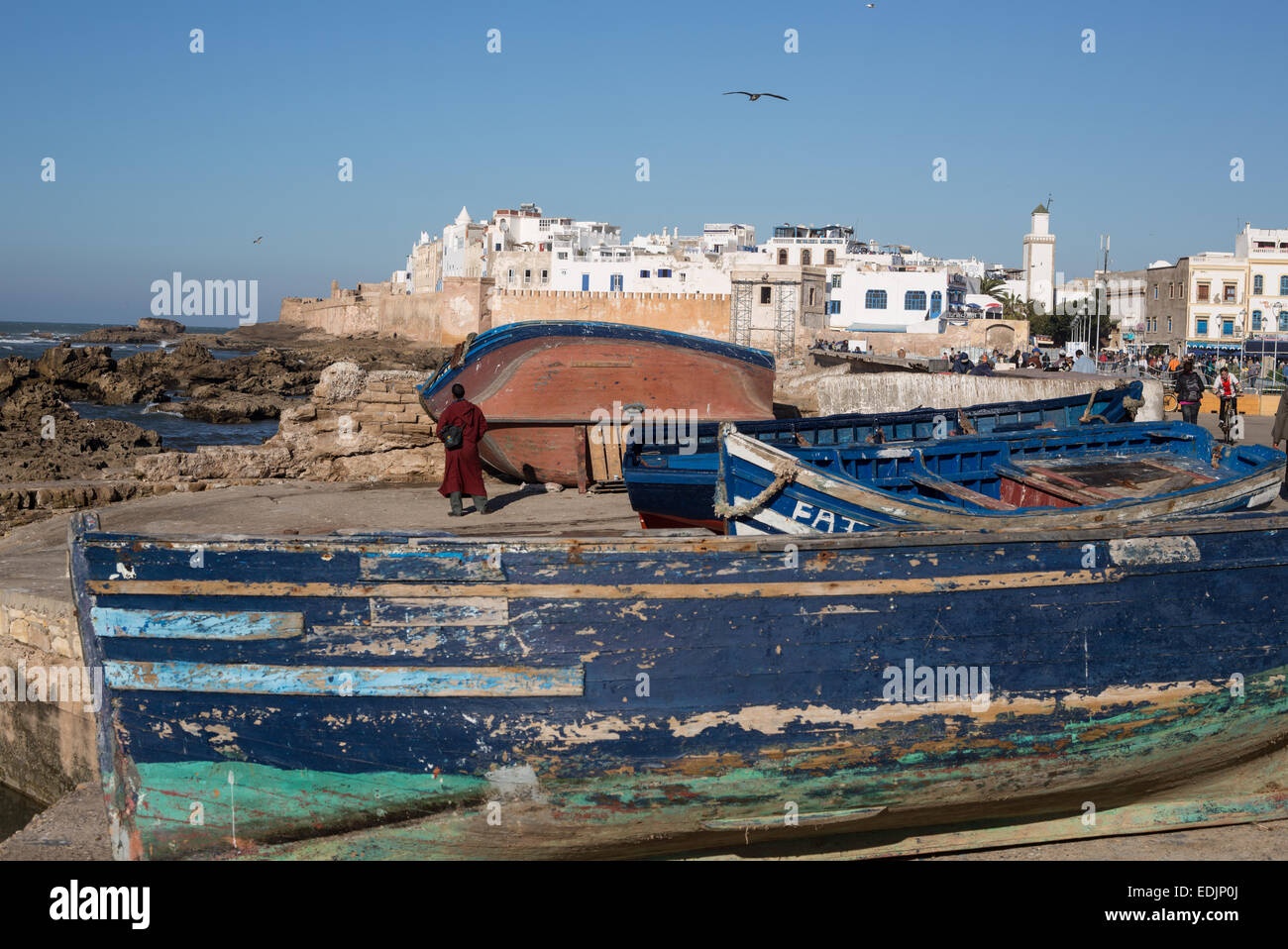 Essaouira medina and port, a UNESCO World Heritage site, on the coast ...