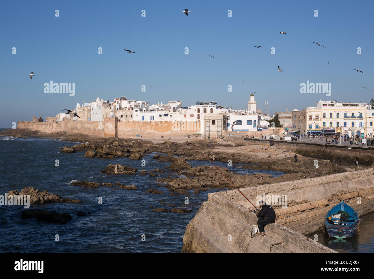 Essaouira medina and port, a UNESCO World Heritage site, on the coast ...