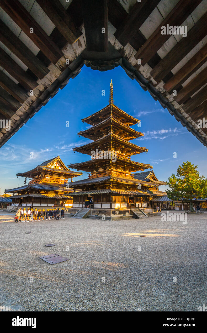 Horyu-ji Temple in Nara, Unesco world Heritage site, Japan Stock Photo ...
