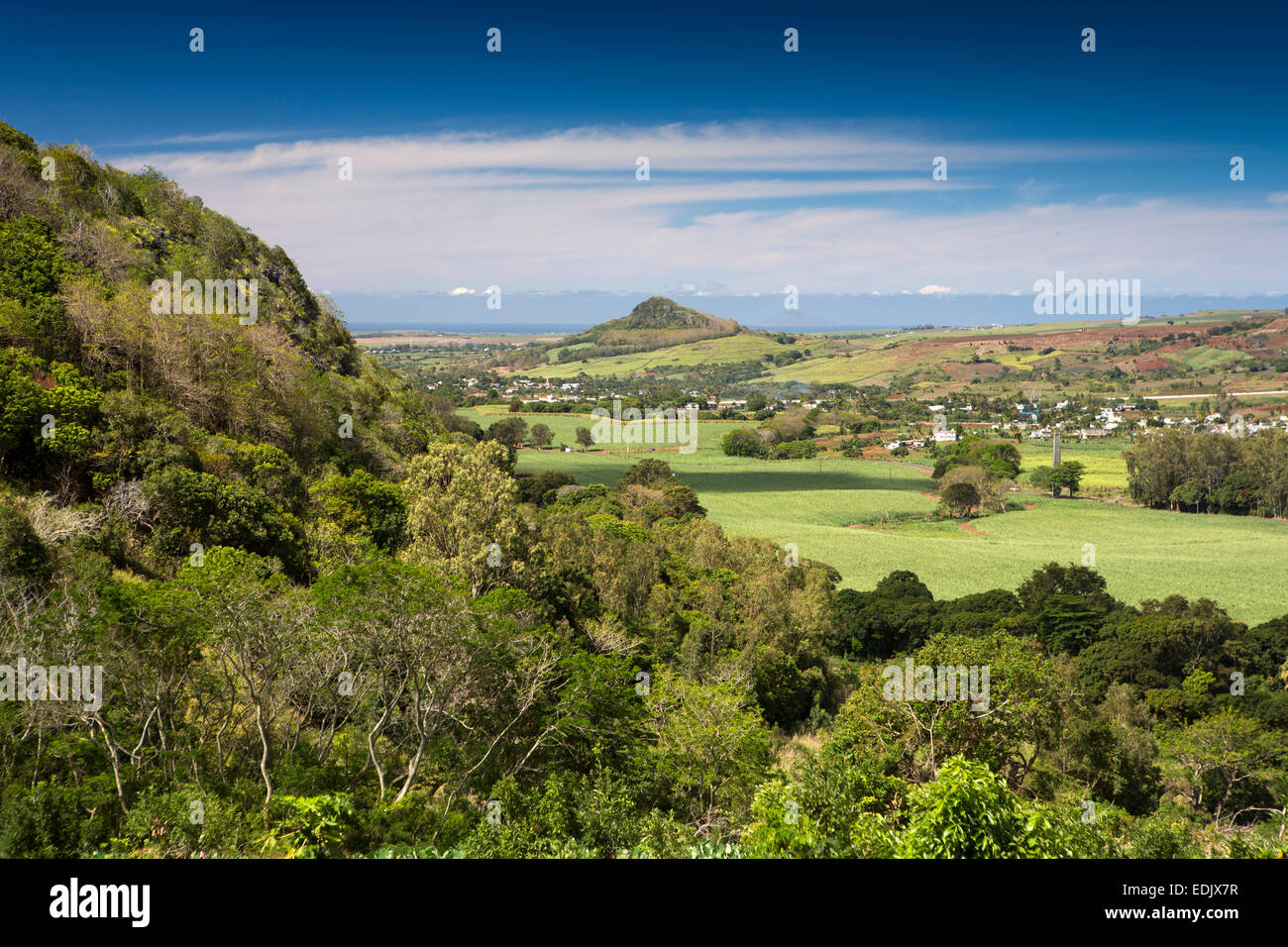 Mauritius, Creve Coeur, Long Hill, view towards coast from foothills of ...