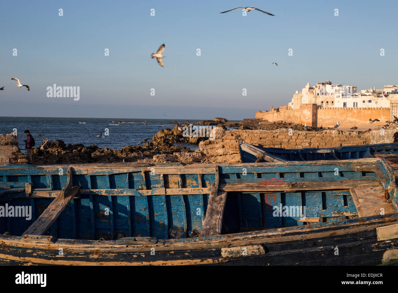 Essaouira medina and port, a UNESCO World Heritage site, on the coast ...