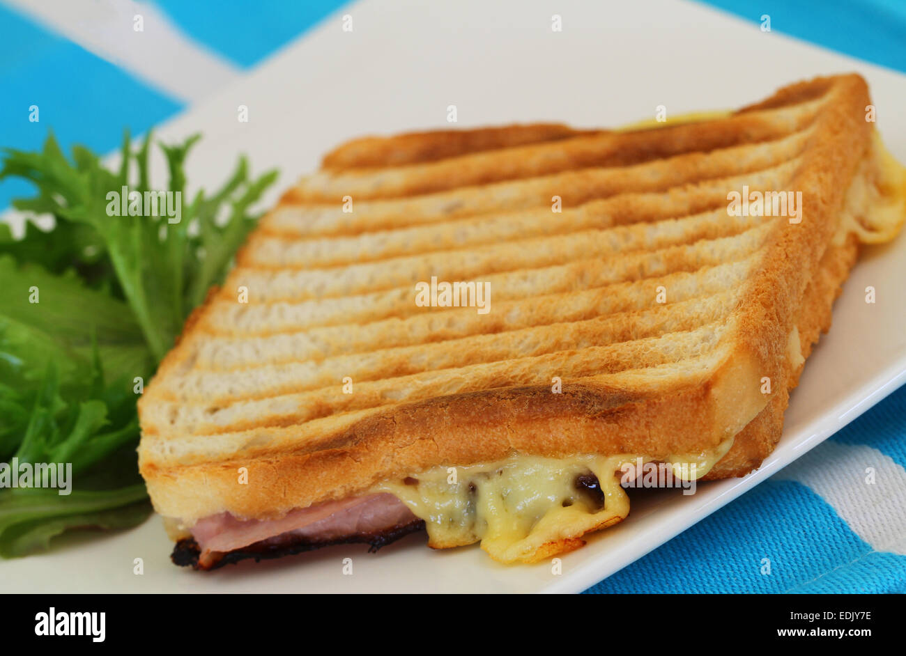 Toast with ham and cheese, closeup Stock Photo - Alamy