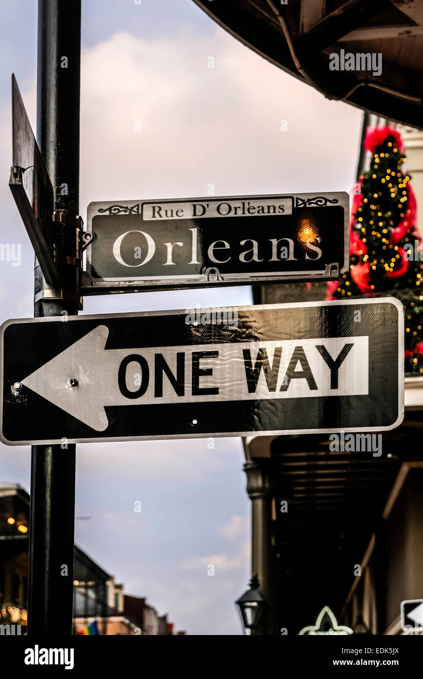 Orleans Street signpost in the French Qtr of New Orleans LA Stock Photo ...