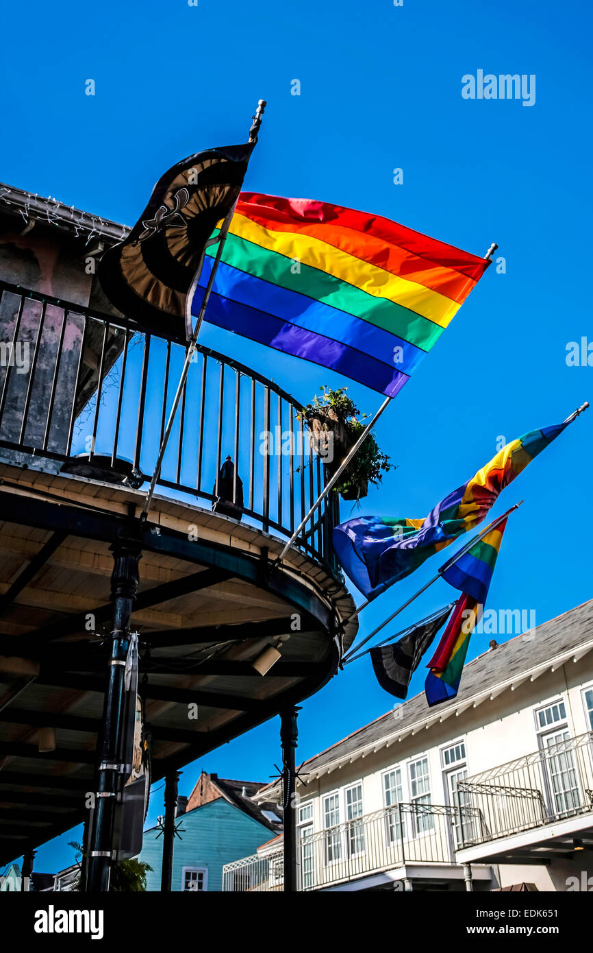 Gay pride flags in wind hi-res stock photography and images - Alamy