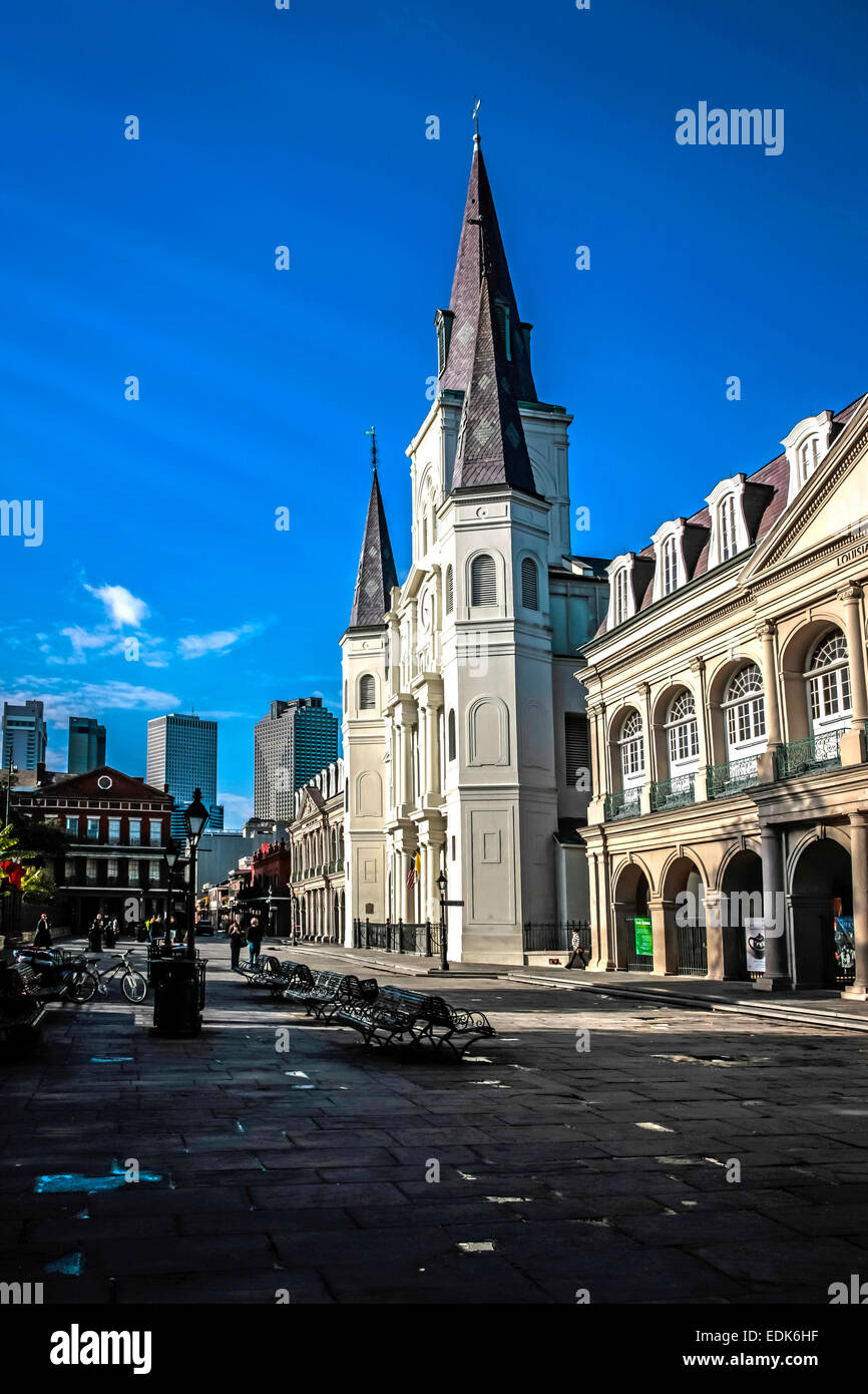 St Louis Cathedral on the north side of Jackson Square in New Orleans ...