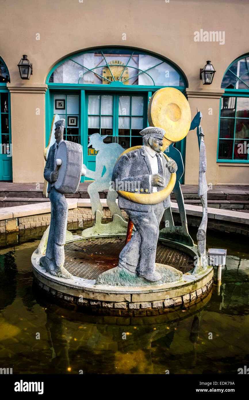 Louisiana jazz band statues fountain in hi-res stock photography and ...