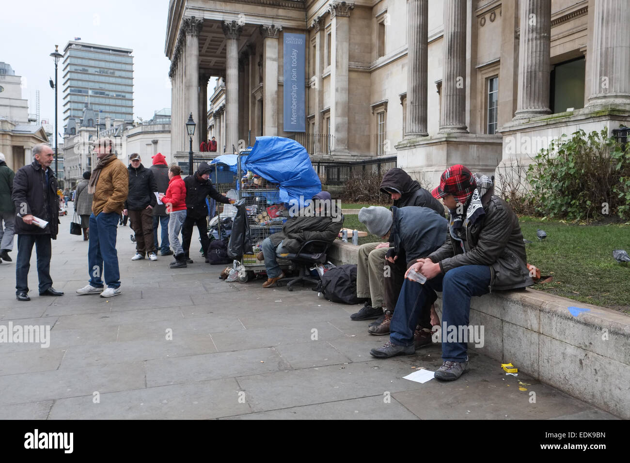 Trafalgar Square, London, UK. 7th January 2015. Squatters evicted from ...