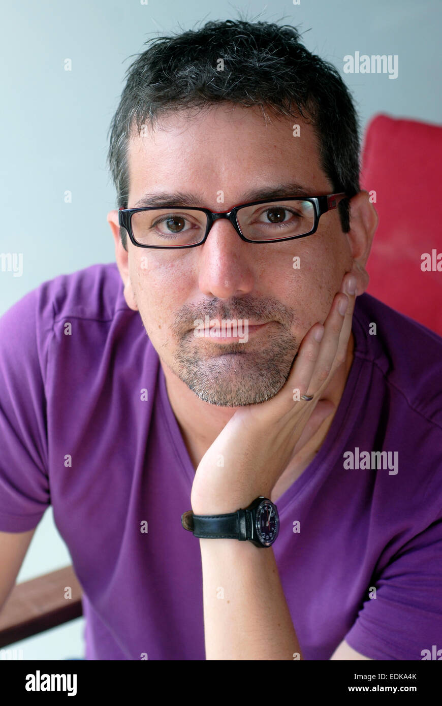 Portrait of Santiago Roncagliolo, Peruvian writer and author, in ...