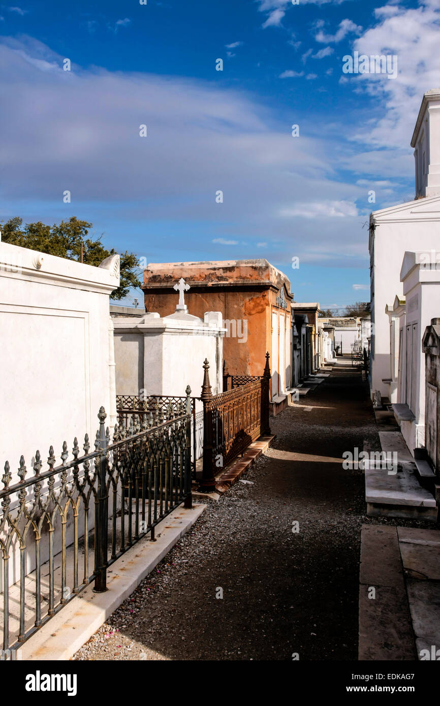 The above ground tombs of people in St. Louis Cemetery No.1 in New ...