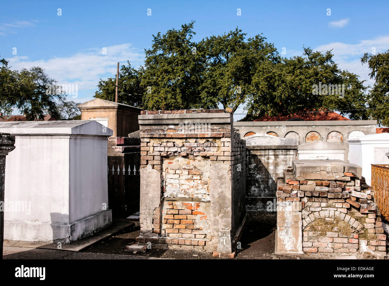 The above ground tombs of people in St. Louis Cemetery No.1 in New ...